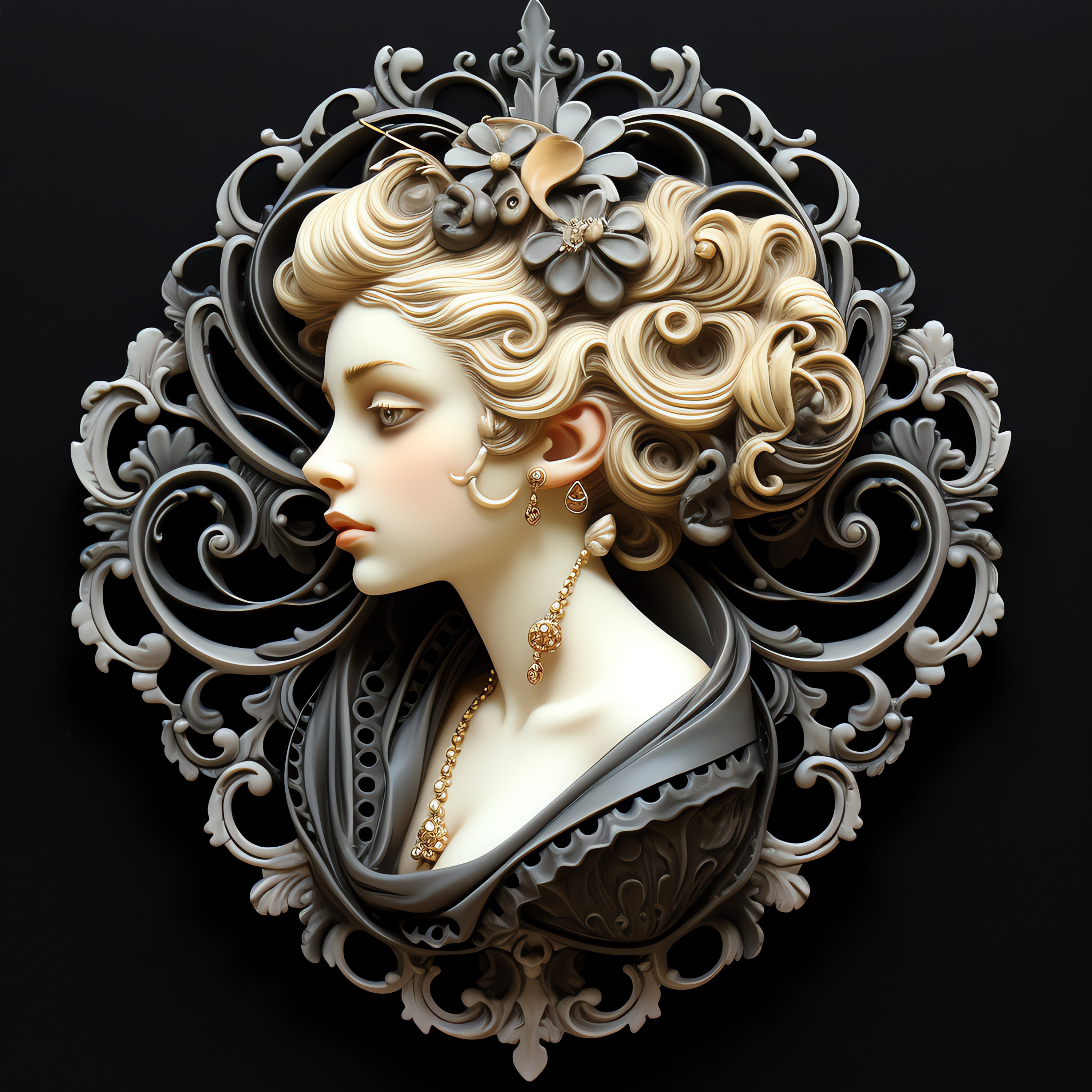 Victorian Lady Cameo Clipart - 45 High Quality Jpgs - Digital Download ...