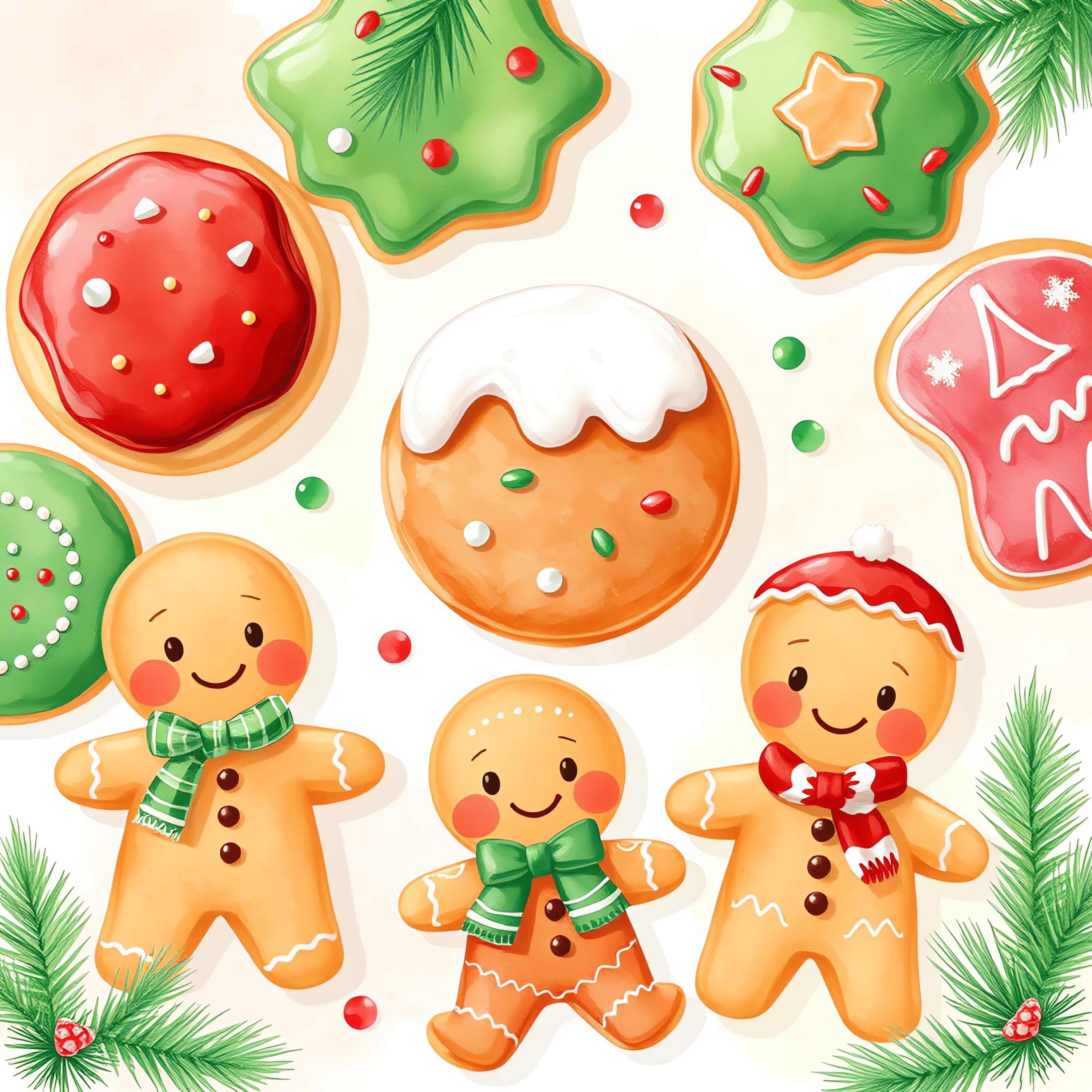 Christmas Gingerbread Clipart PNG Bundle - 44 High Quality PNG Instant ...