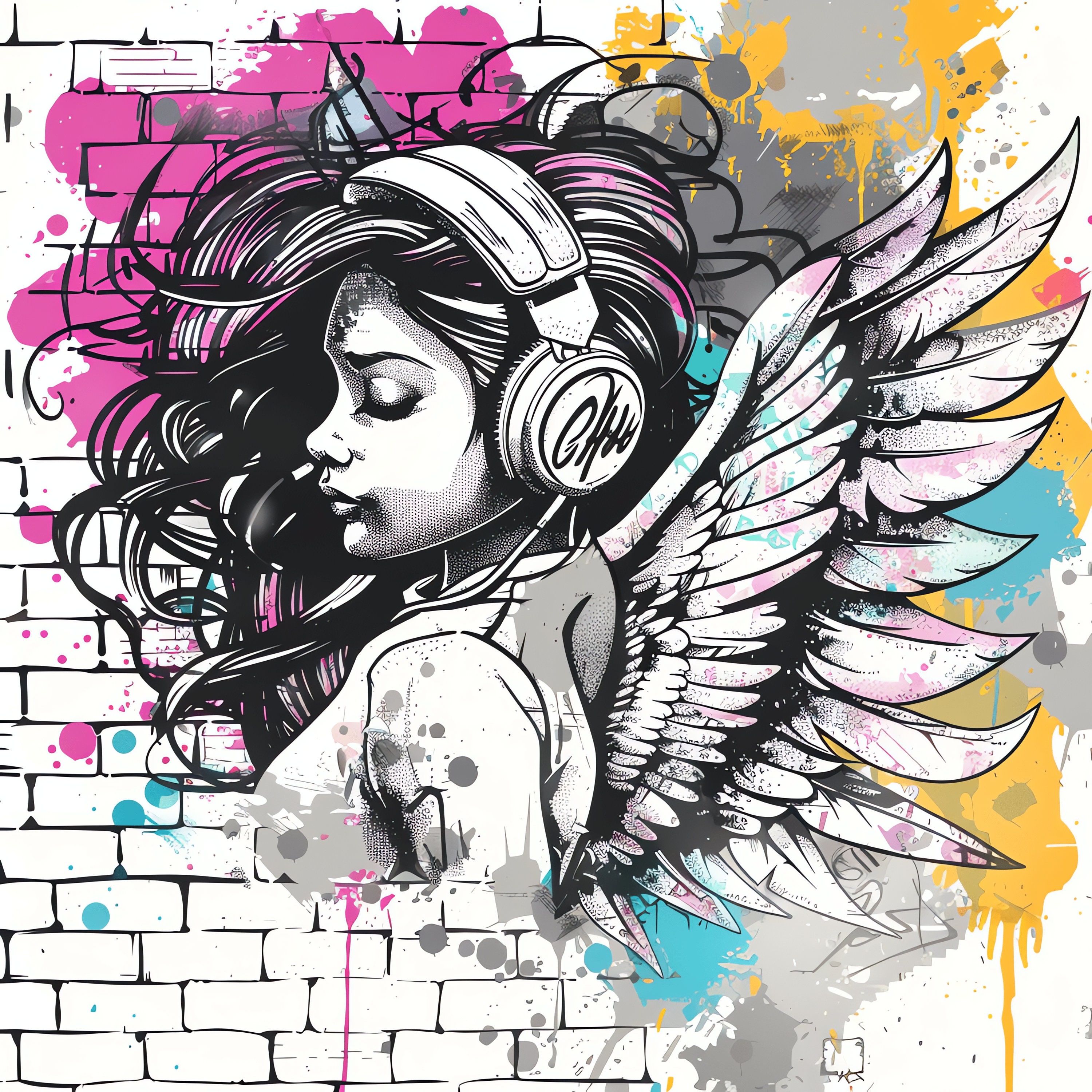 Urban Angel PNG Clipart Bundle - 47 High Quality PNG - Instant Download - Calendar Card Mug ...