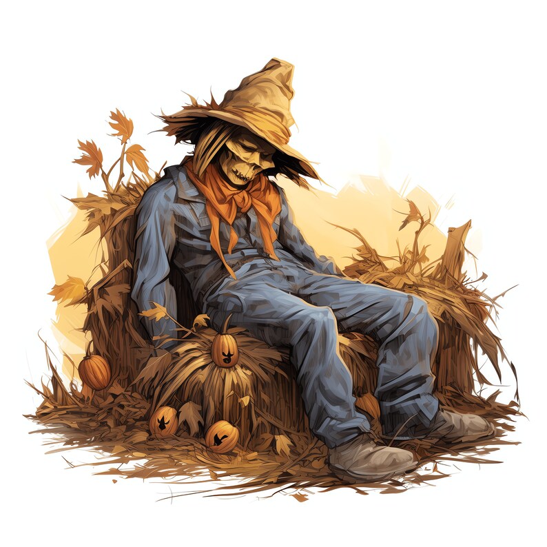 Scary Scarecrow PNG Clipart Bundle - 40 High Quality PNG - Instant ...