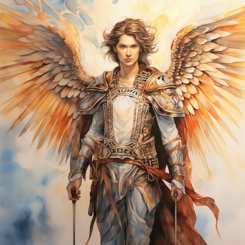 Watercolor Archangel Clipart Bundle - 51 High Quality PNG - Instant ...