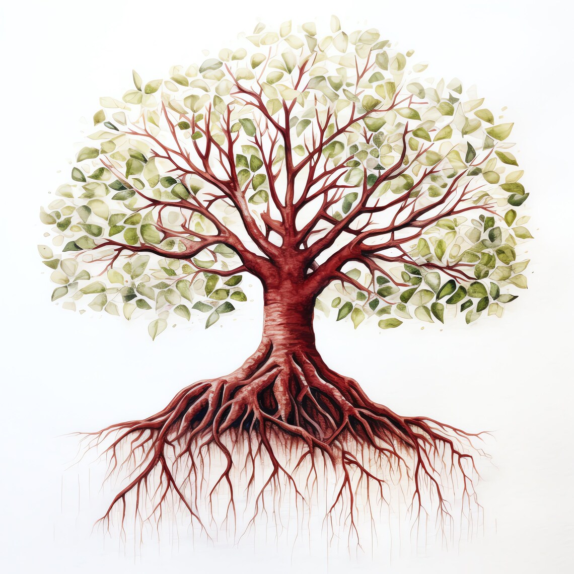 Tree With Roots Clipart 40 High Quality Jpgs Digital Download Card ...