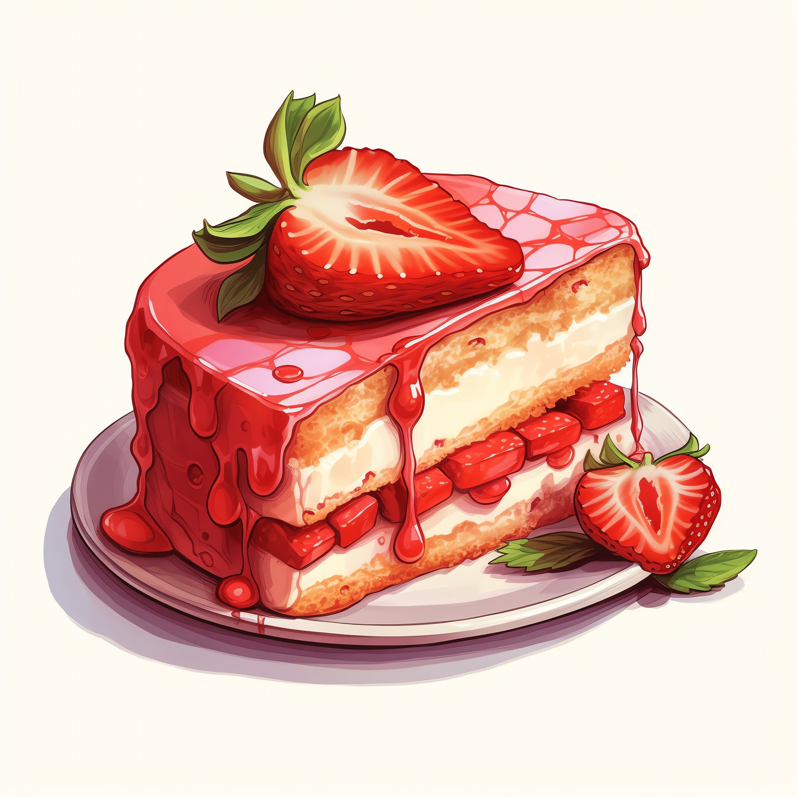 Cake Slice PNG Clipart 45 High Quality PNG Instant Download Card Making ...