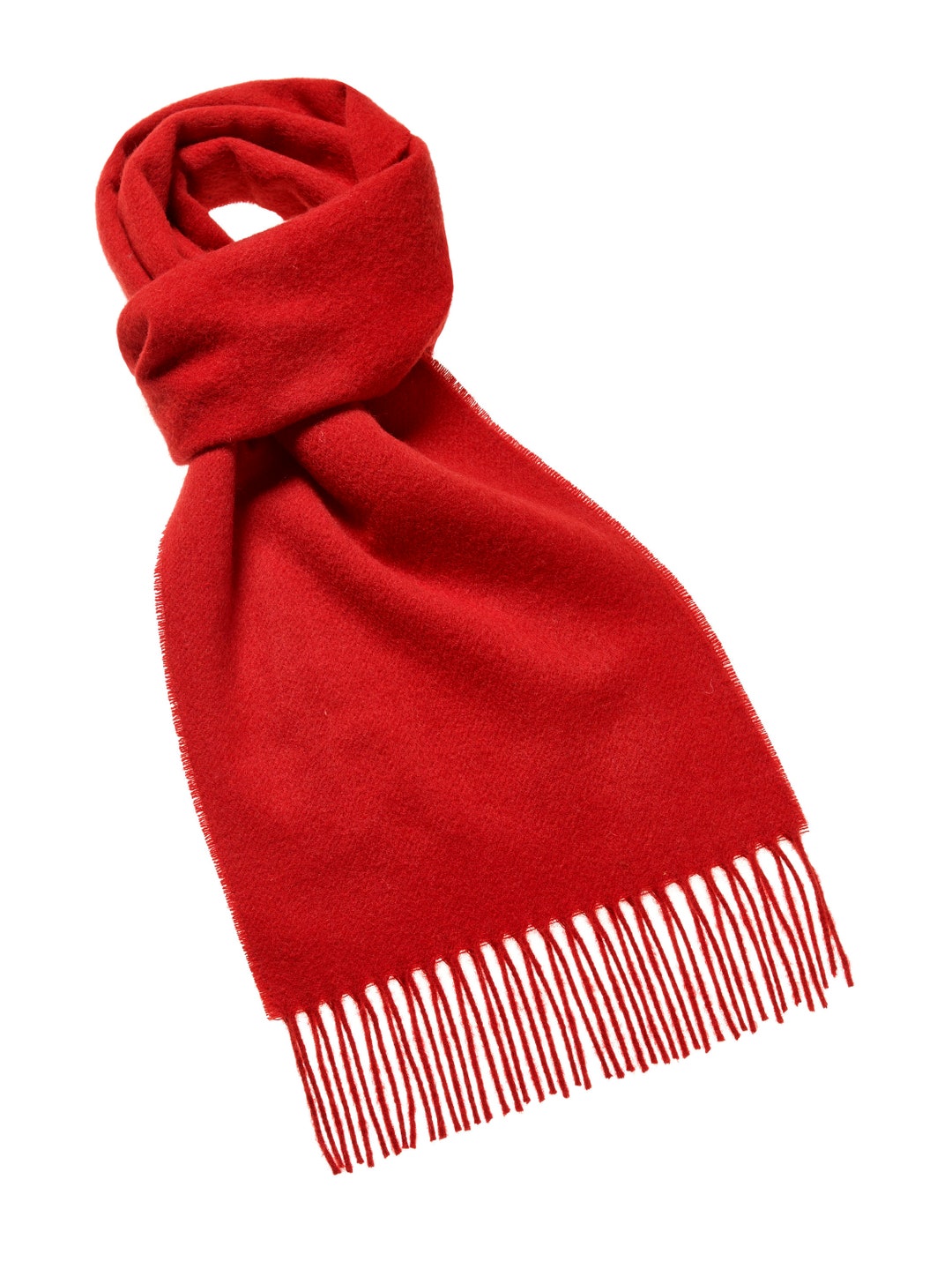 Merino Lambswool Luxury Plain Scarlet Red Scarf, Unisex Scarf, Made in ...