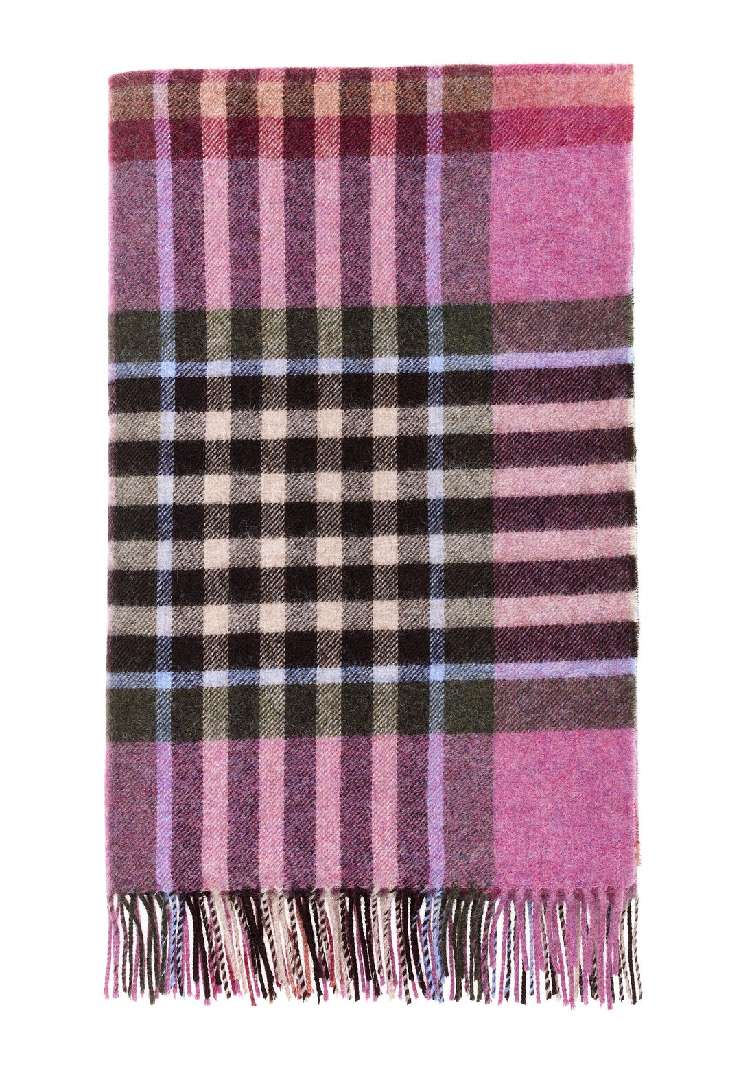Shetland Pure New Wool - Chesil Raspberry - Throw Blanket - Bronte by ...