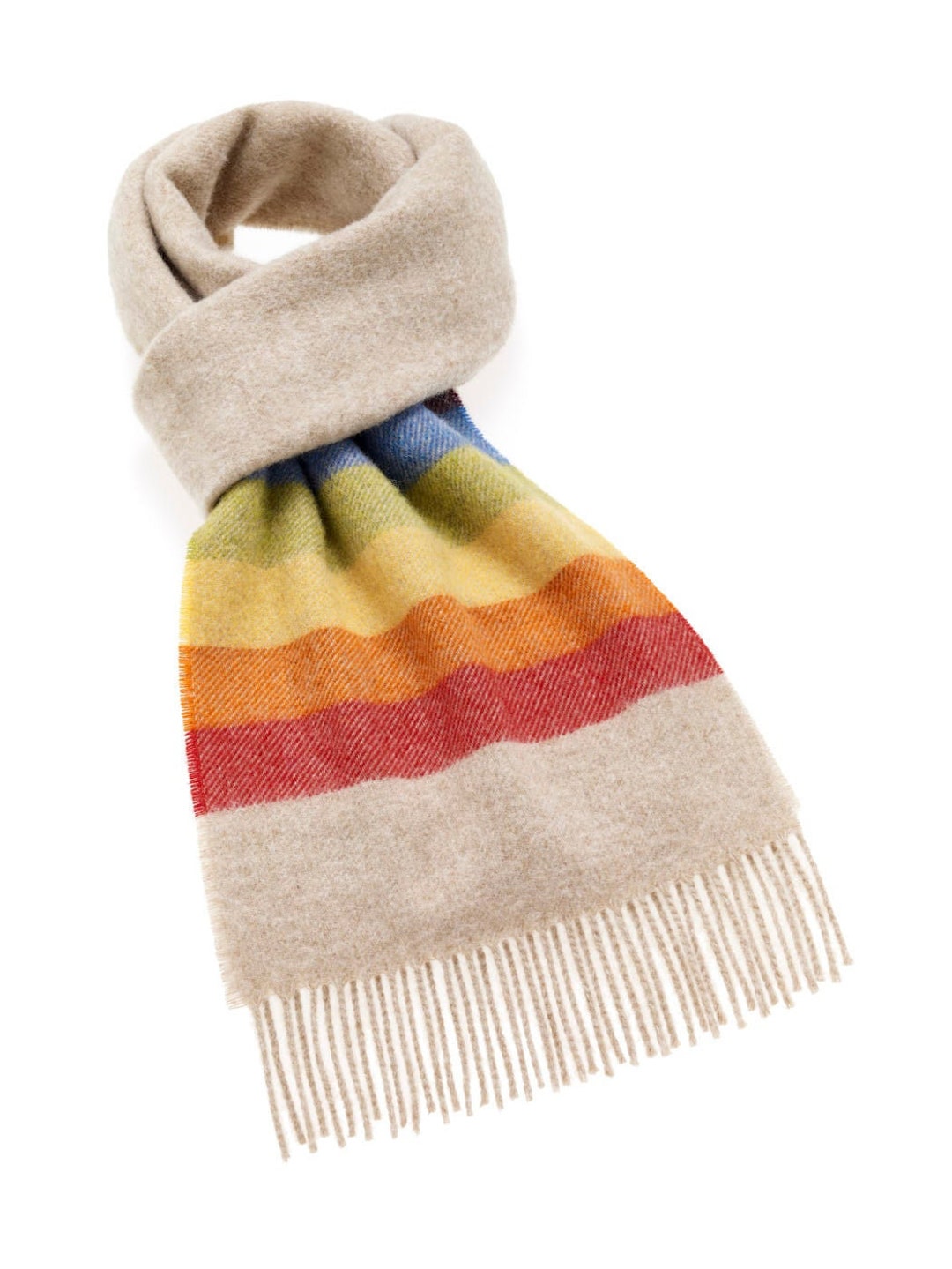 LGBTQ Pride Rainbow Beige Scarf, Pride Scarf, Merino Lambswool Scarf ...