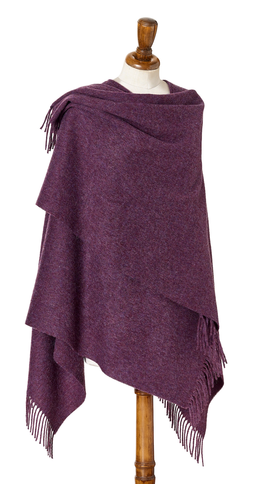 Wool Ruana, Plain Purple Heather, Purple Ruana, Purple Poncho, Wool ...