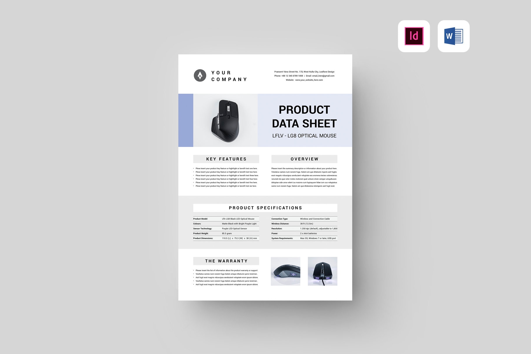 Product Data Sheet Template MS Word Template Technical Data Sheet ...