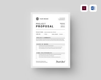 50 Project Proposal Templates MS Word Template - Etsy