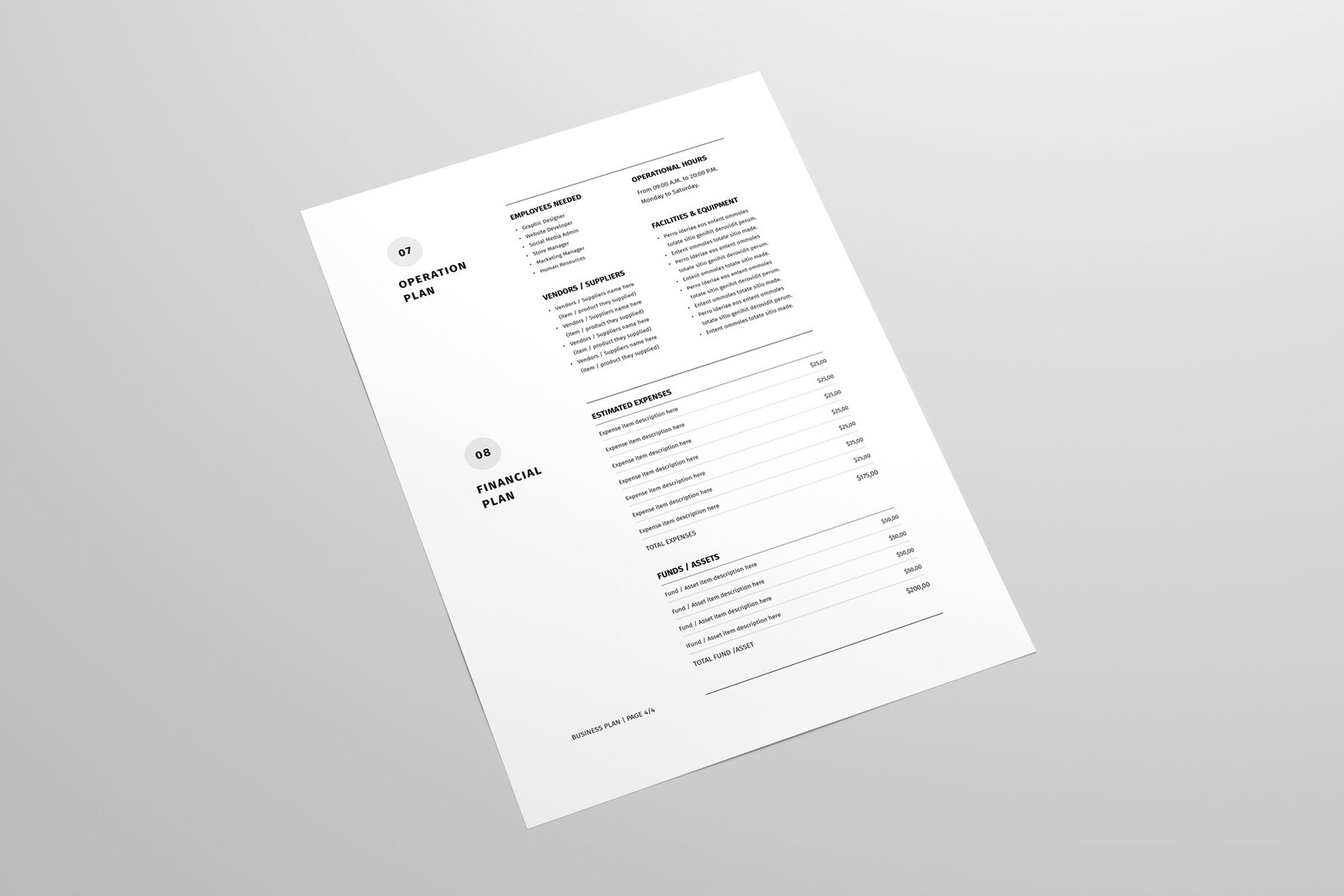Business Plan Template MS Word Template Indesign Template Etsy Business Plan Template MS Word Template Indesign Template Etsy