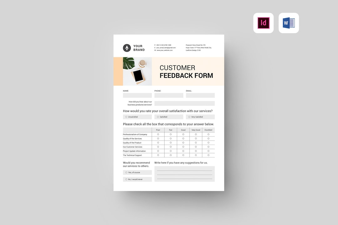 Customer Feedback Form For Products