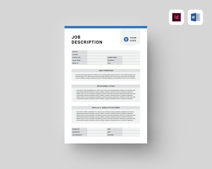 Job Description Template ǀ HR Forms ǀ New Employee Recruitment Form ...