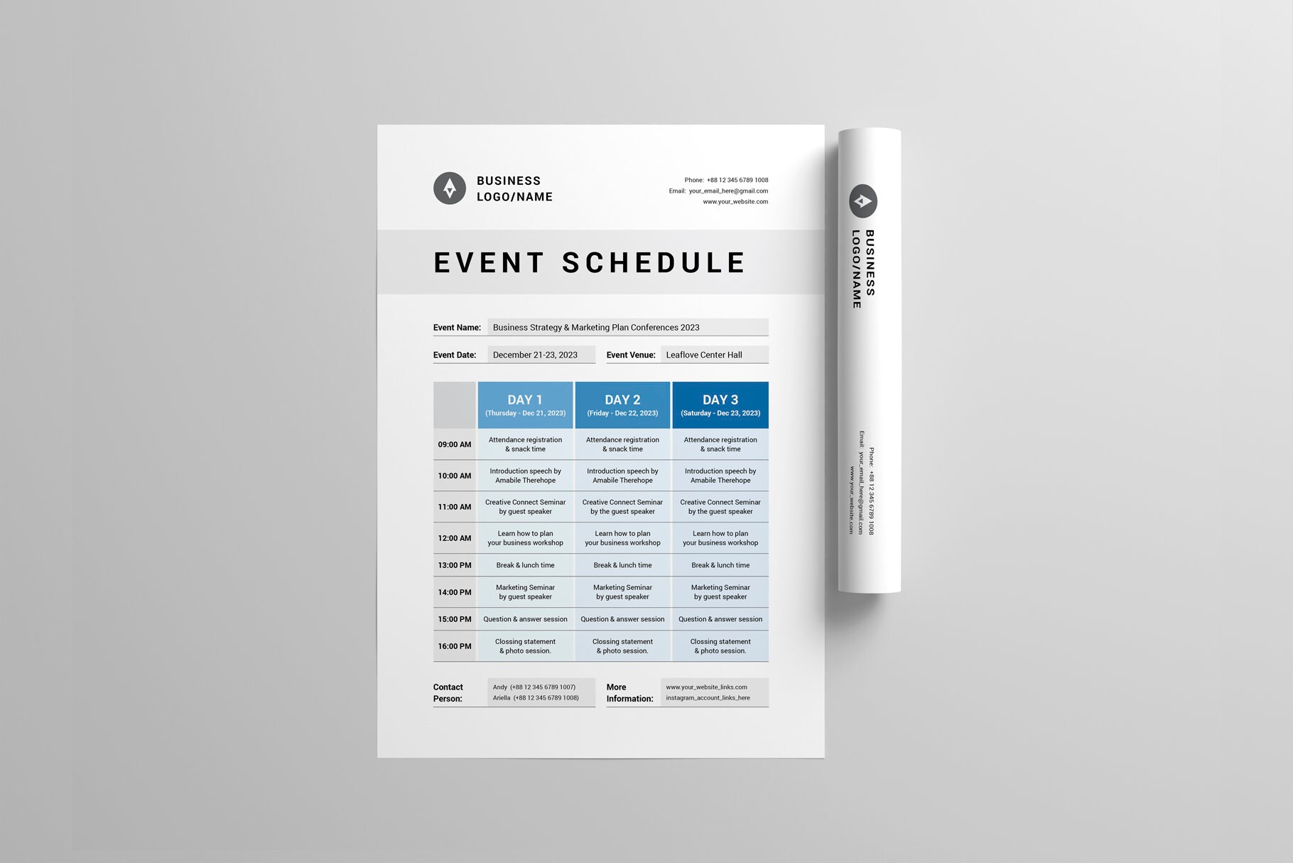 Event Schedule Template MS Word Template Conference Meeting Agenda ...