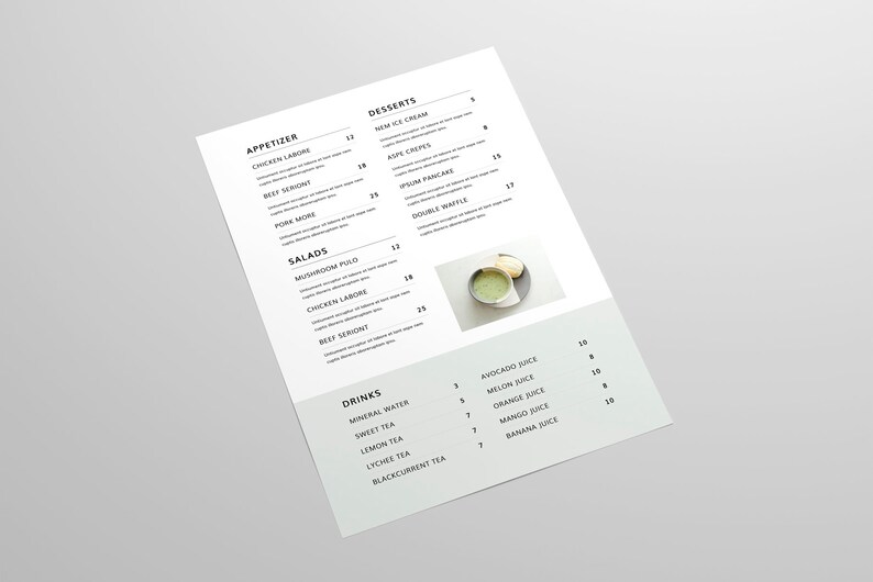 Food Menu Template MS Word Template Printable Restaurant - Etsy Hong Kong