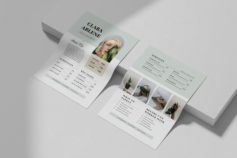 Media Kit Template MS Word & Indesign Template Instagram, Influencer ...