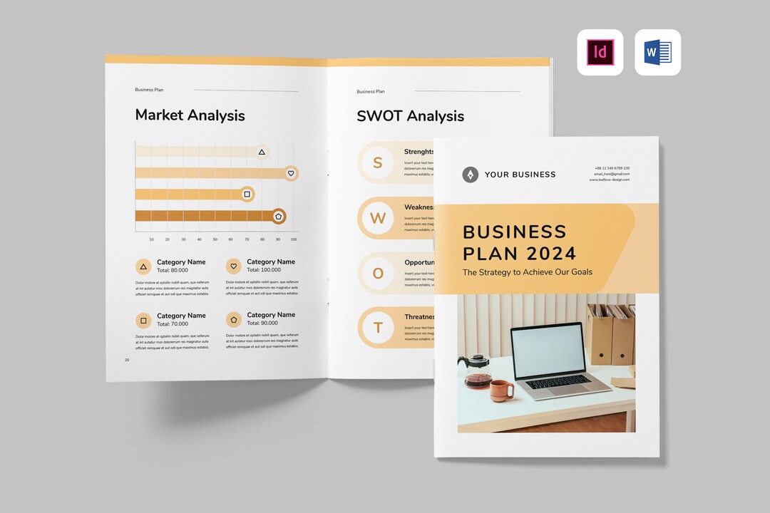 Business Plan Template MS Word Template Start up Workbook Small ...