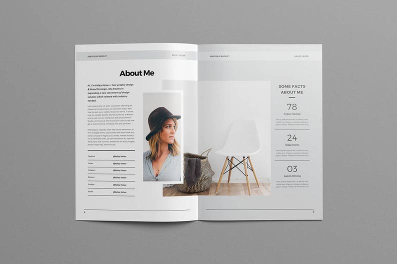 Portfolio Template MS Word Template Indesign Template - Etsy