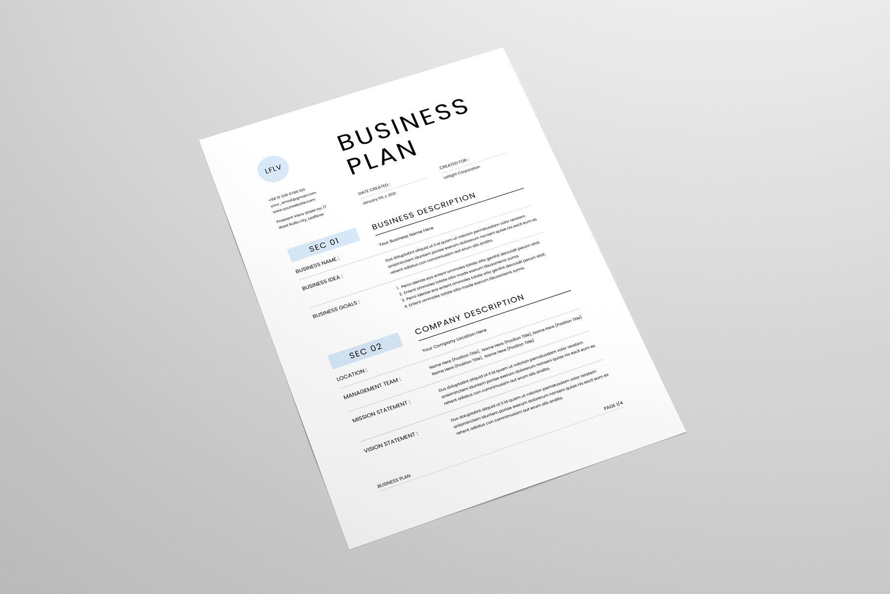 Business Plan Template MS Word Template Indesign Template Etsy Business Plan Template MS Word Template Indesign Template Etsy