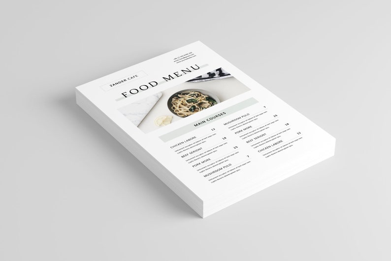 Food Menu Template MS Word Template Printable Restaurant - Etsy Hong Kong