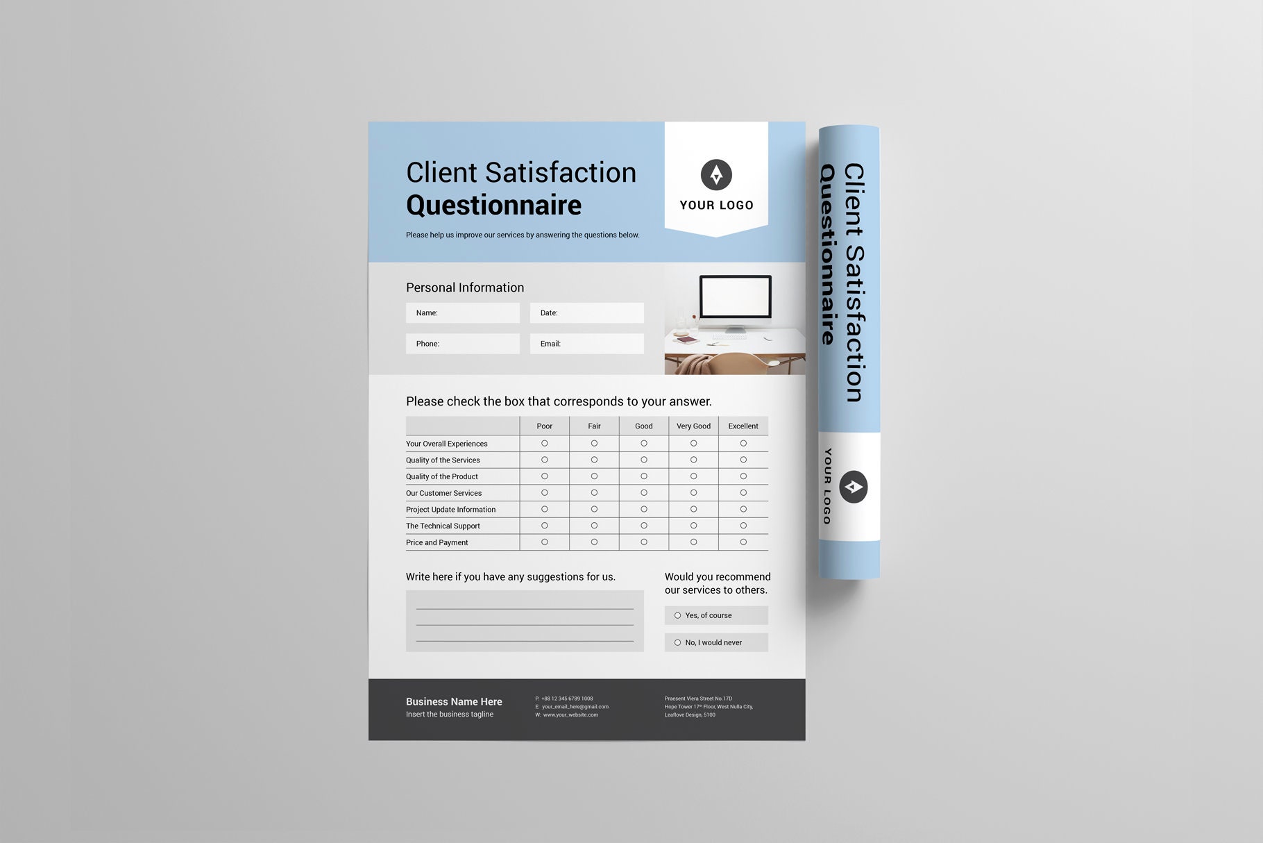 Client Satisfaction Questionnaire Template MS Word Template - Etsy