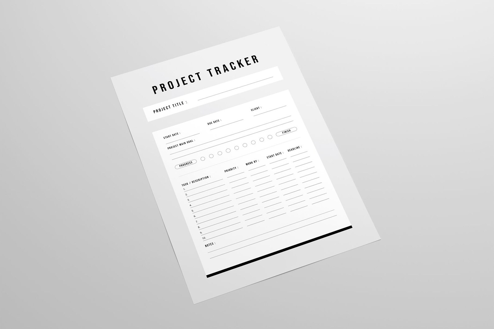Project Tracker Printable Work Tracker Pdf Ready To Print Editable