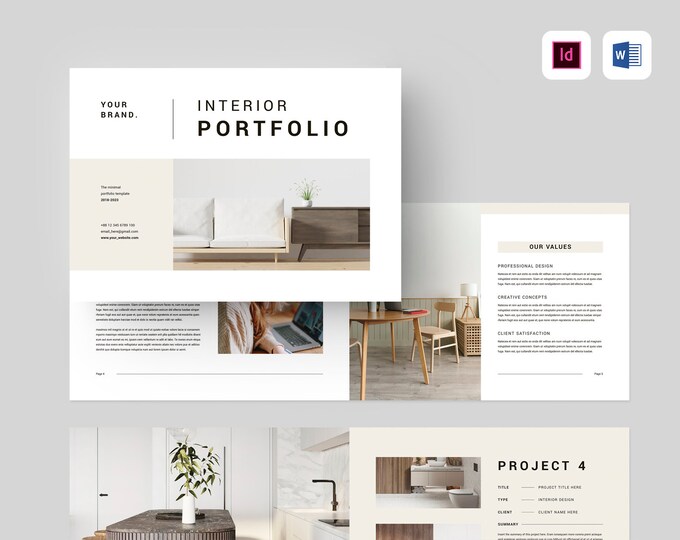 Interior Design Portfolio Template for Interior Designers, Design Tool ...
