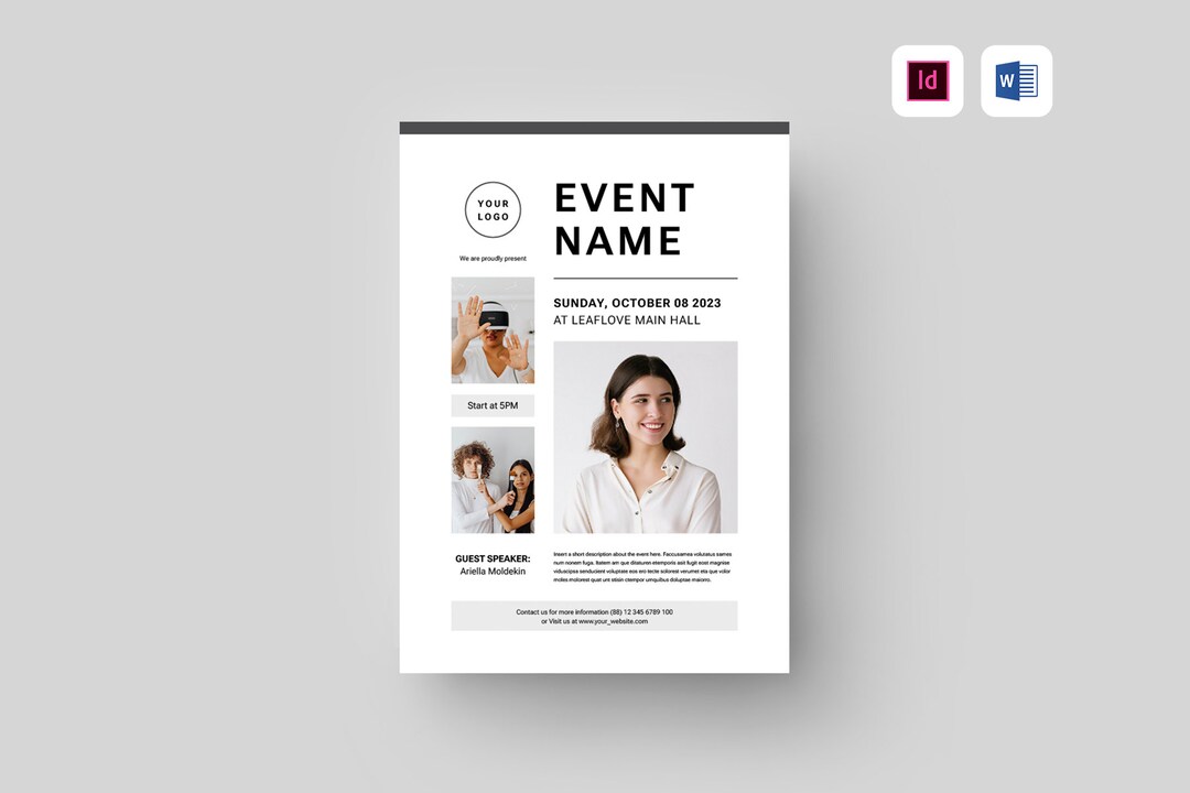 Event Flyer Template MS Word Template Indesign Template Business Event ...
