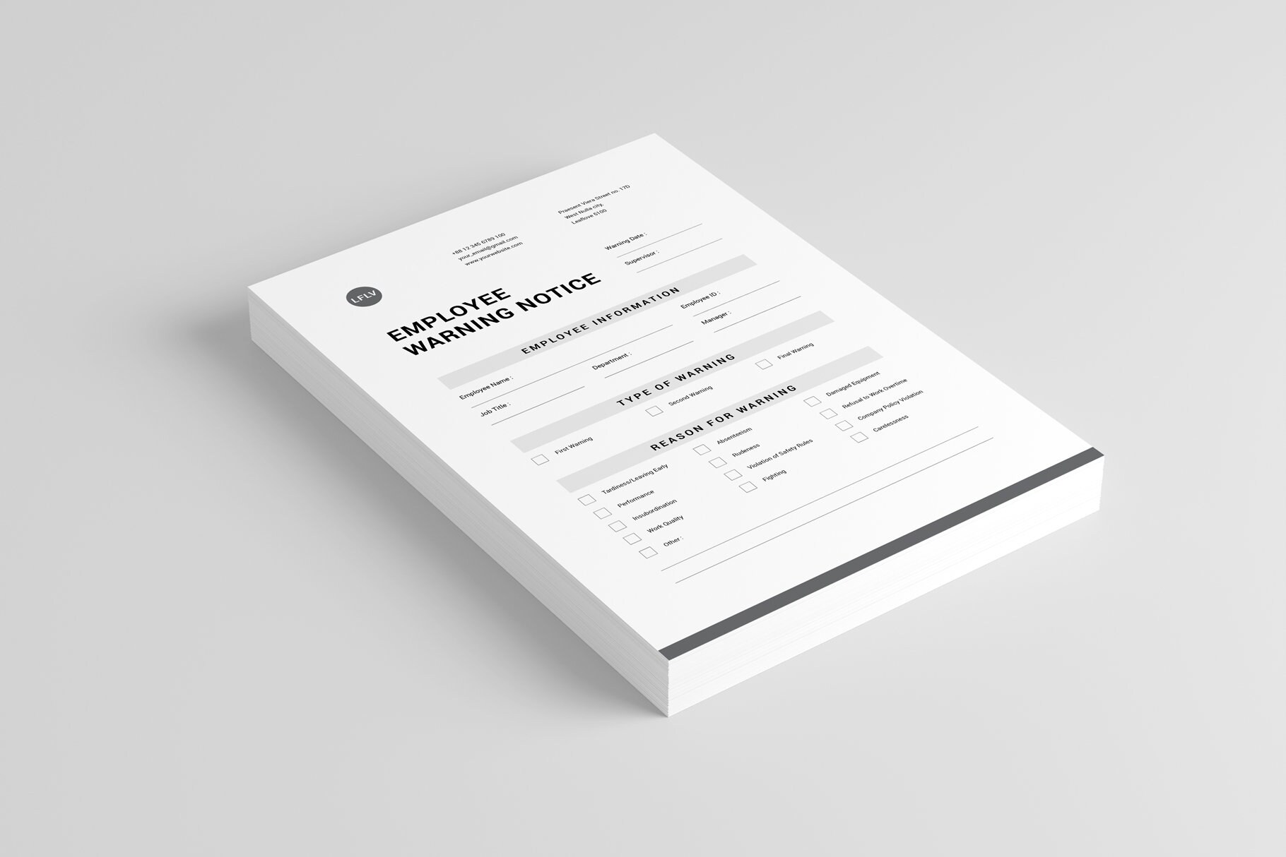 Employee Warning Notice Template Ms Word Template Employee Disciplinary ...