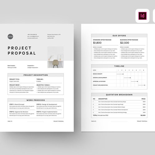 Project Proposal Template MS Word Template Client Proposal - Etsy UK
