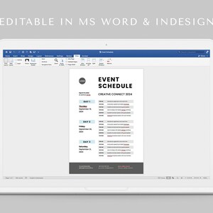 Event Schedule Template MS Word Template Conference Meeting Agenda ...