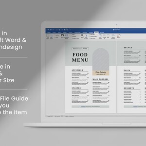 Food Menu Template MS Word Template Restaurant Food Menu Business Menu ...