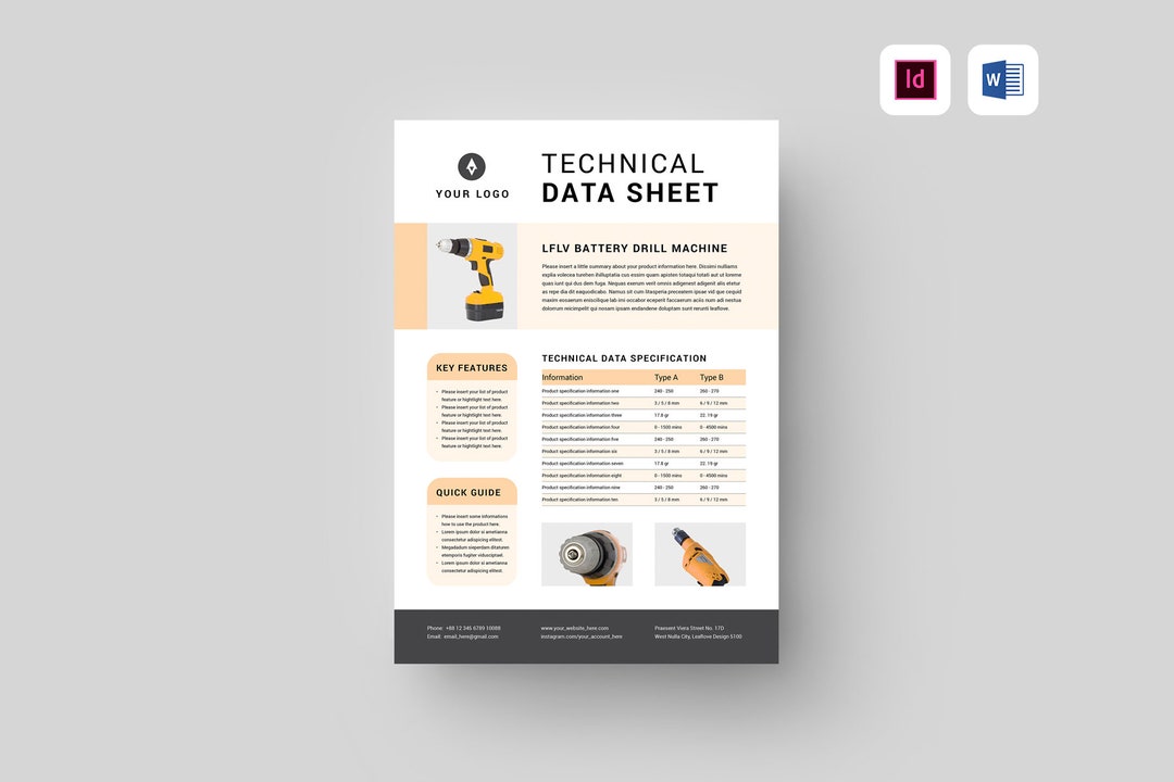 Technical Data Sheet Template MS Word Template Product Data Sheet ...