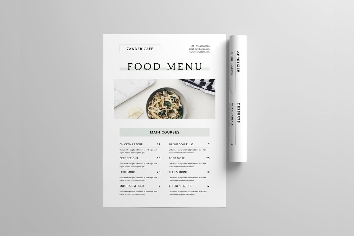 Food Menu Template MS Word Template Printable Restaurant - Etsy Hong Kong