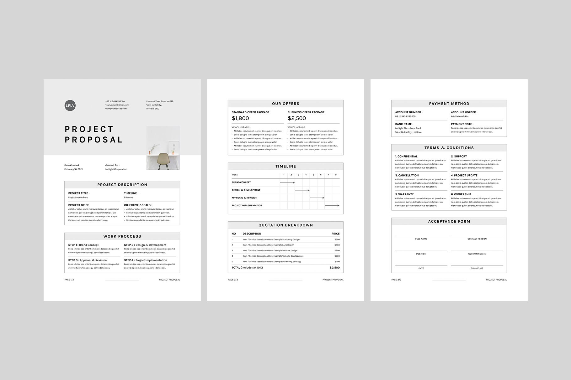 Project Proposal Template MS Word Template Client Proposal - Etsy UK