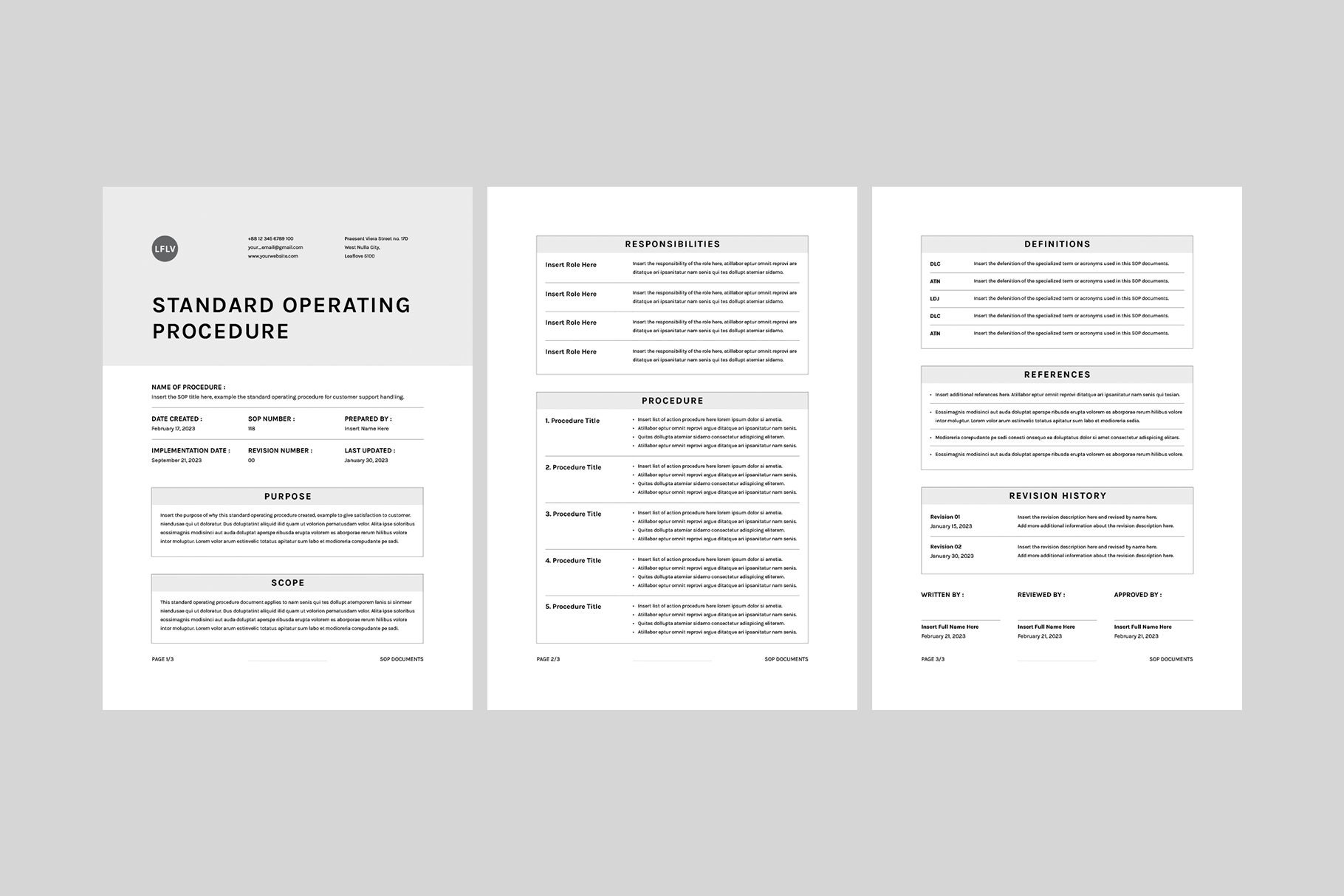 Standard Operating Procedure Template SOP Template - Etsy Canada