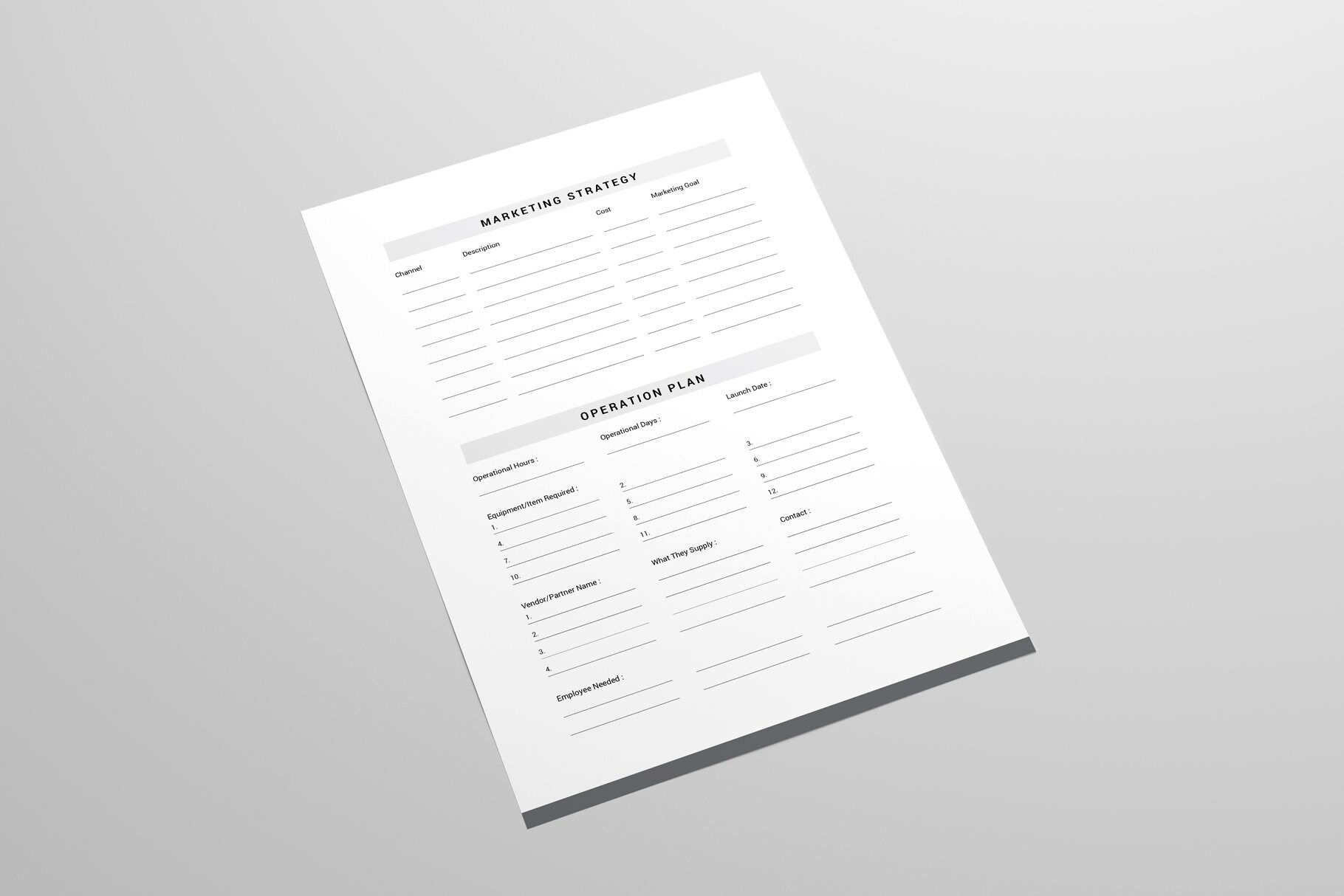 Business Planner Template Fillable Pdf Ready to Print MS - Etsy