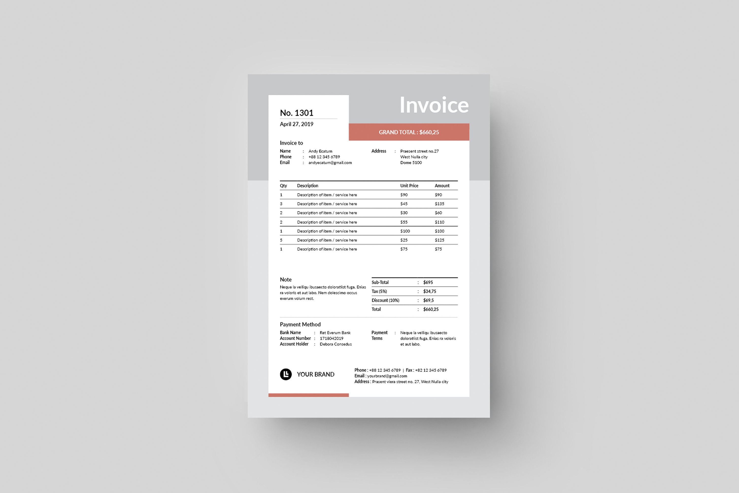 Design Invoice Template Illustrator