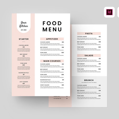 Canva Editable Food Menu Restaurant Menu Template Restaurant - Etsy Canada