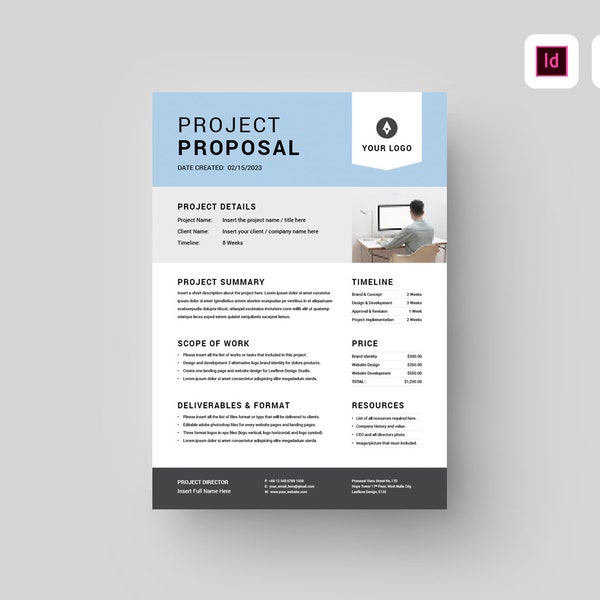 Project Proposal Template One Page - Etsy