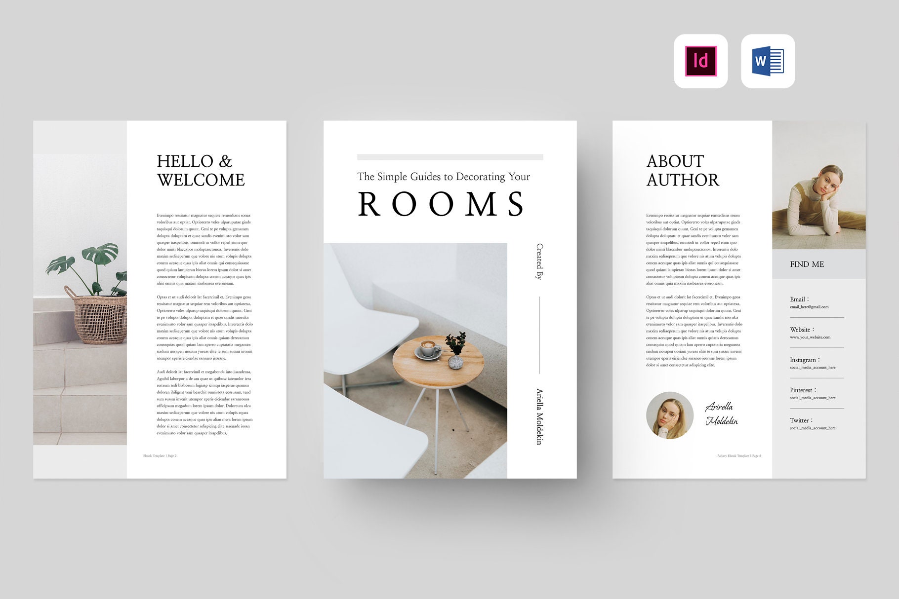 Ebook Template Editable MS Word Template Indesign Template - Etsy Hong Kong