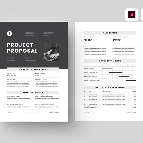 Business Proposal Canva Template Word Project Proposal - Etsy