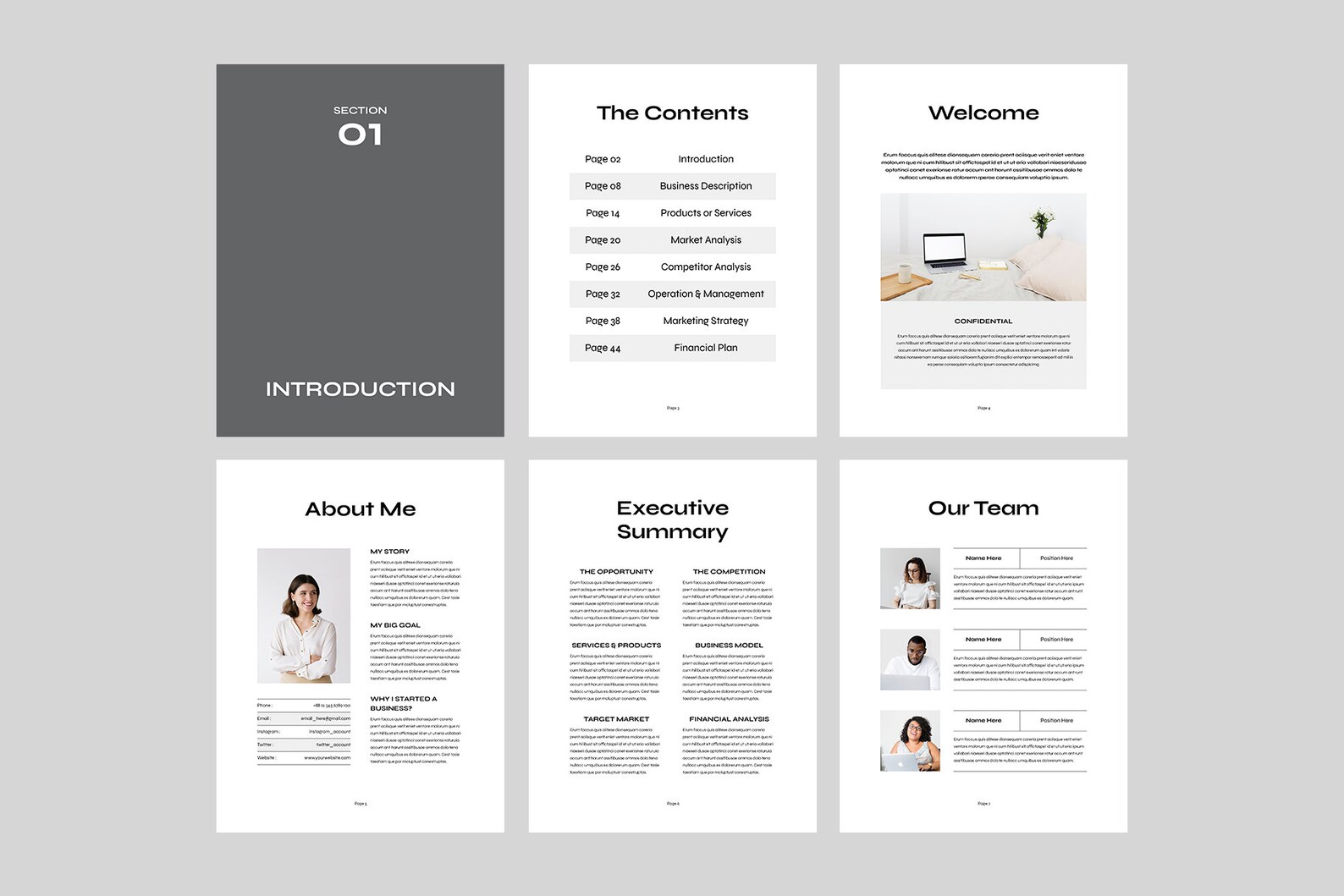 Business Plan Template Microsoft Word Template Indesign | Etsy