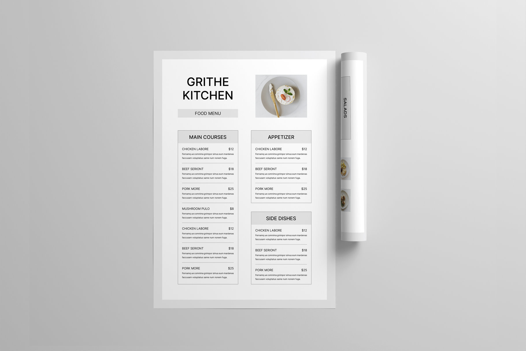 Food Menu Template Microsoft Word & Adobe Indesign Template - Etsy