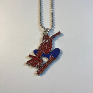 Large 2" Spider Superhero Pendant Medallion Necklace Chain Medallion ...