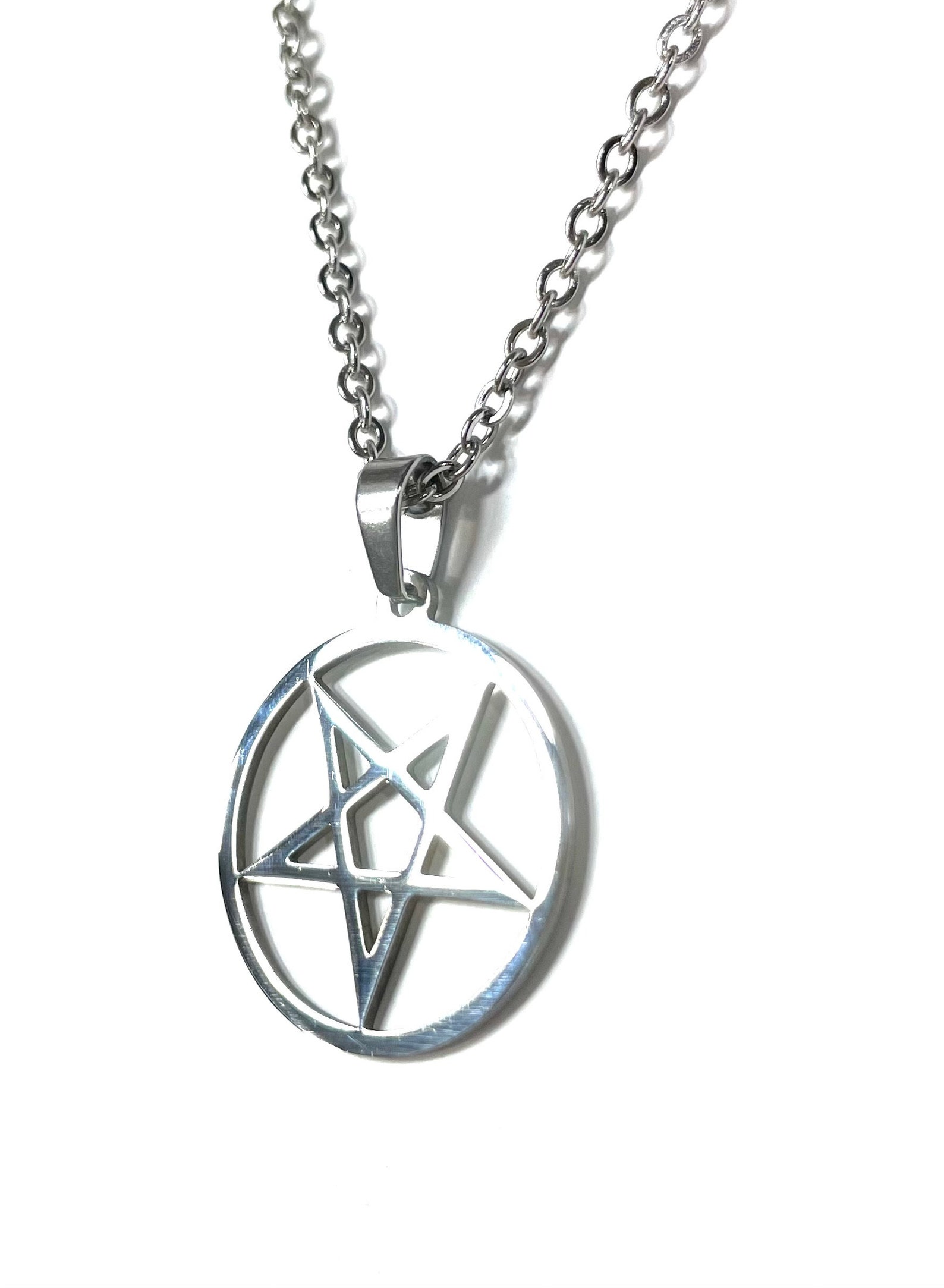 Inverted Pentagram Gothic Wicca Medallion Stainless Steel - Etsy