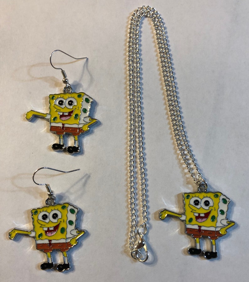 Spongebob Squarepants Necklace And/or Earrings, Gift Boxed With Ornate ...