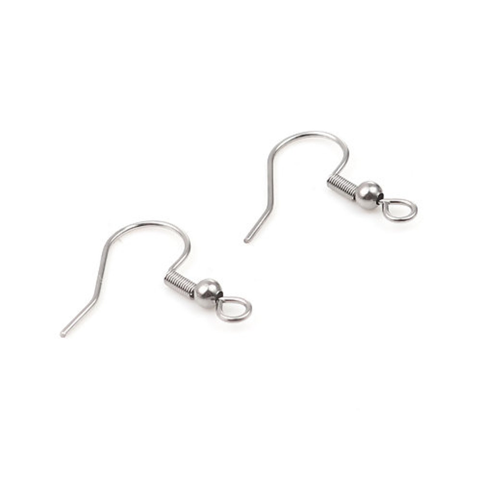 Lot 304 Stainless Steel Ear Wire Hooks Earring Dark Silver - Etsy