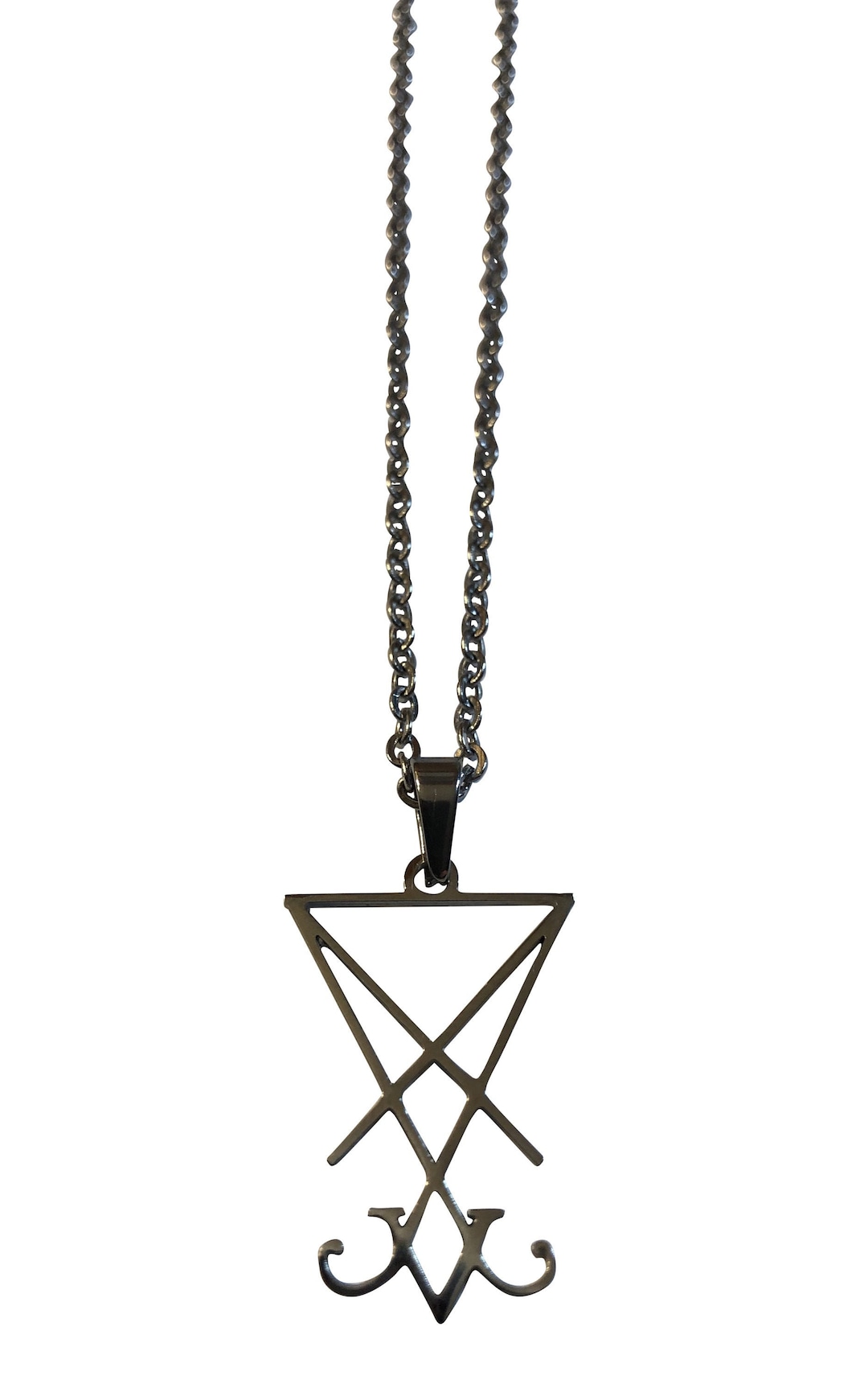 Lucifer's Sigil Seal of Satan Occult Reversible SS Medallion Pendant 18 ...