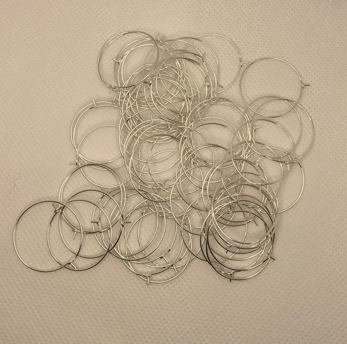 Lot Silver Plated Wine Glass Charm Rings / Earring Hoops - Etsy