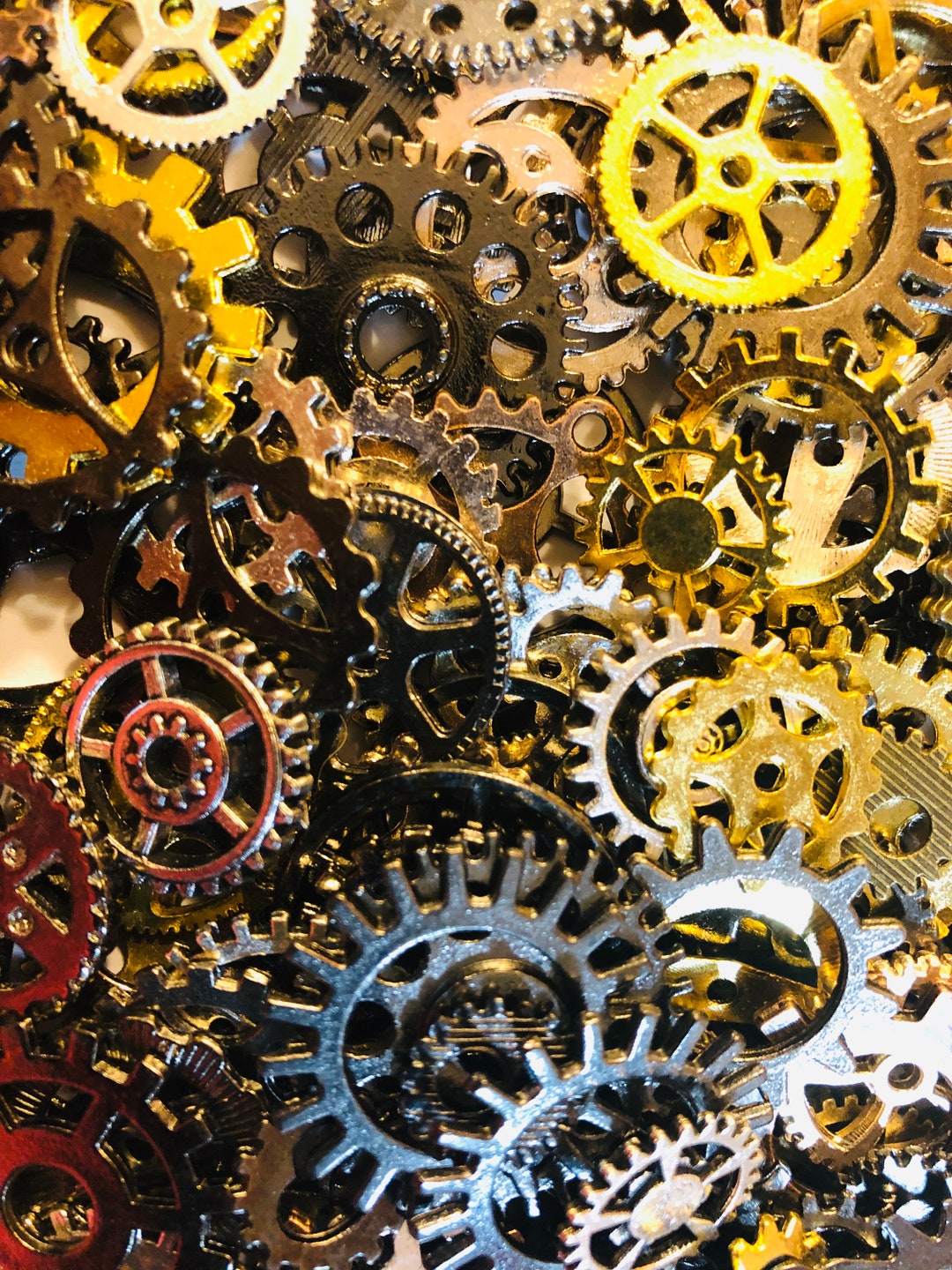 DIY Color Metal Steampunk Gears Charms Pendant Clock Watch Wheel Gear ...